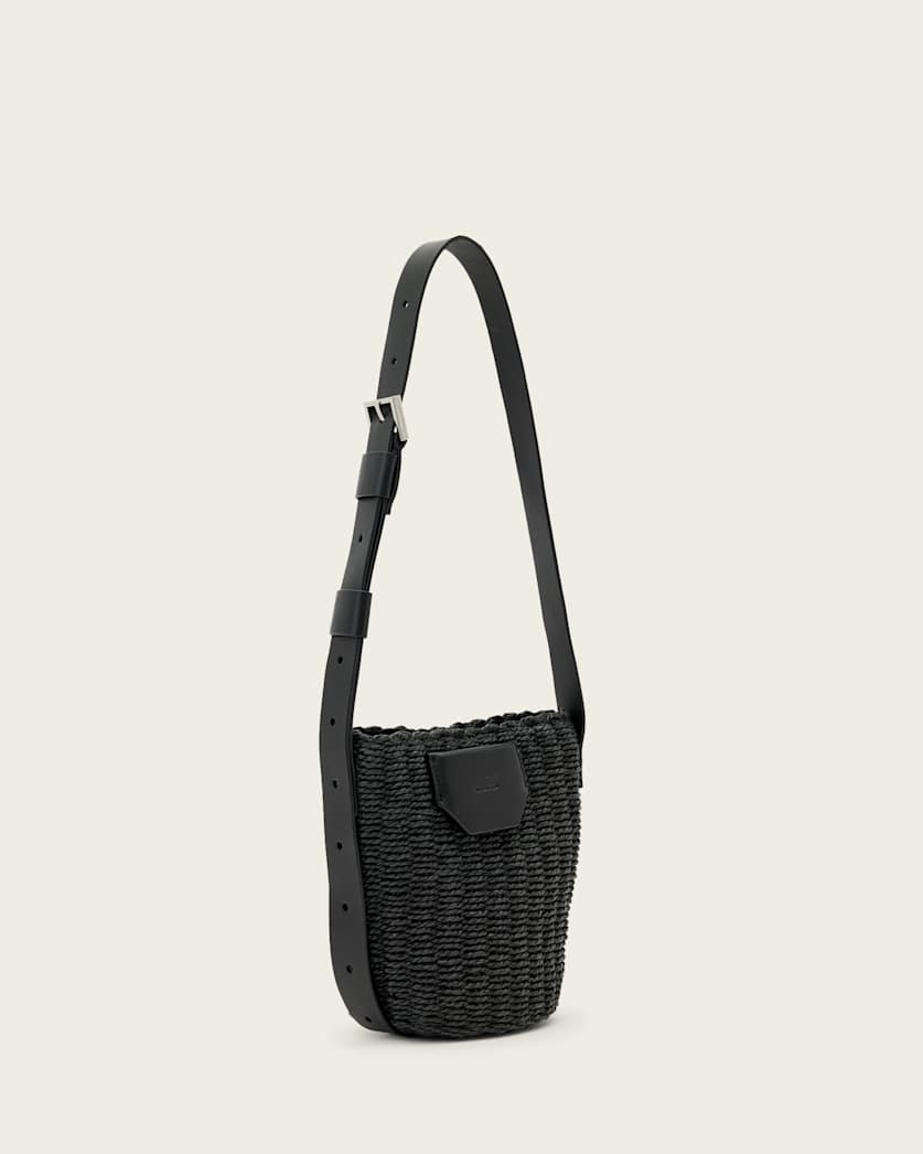 Alba Paper Crossbody Bag Black | ALLSAINTS FR